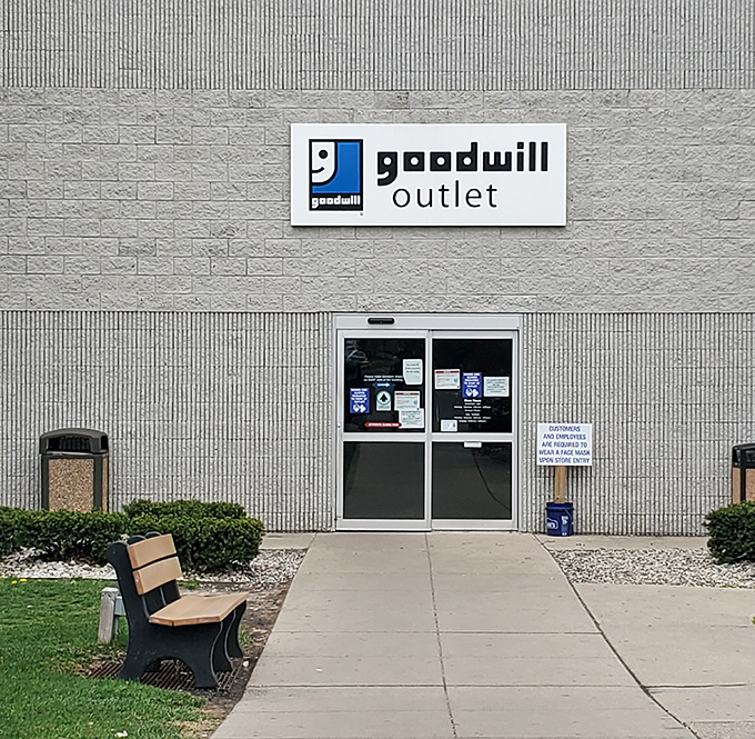 The unassuming entrance belies what lies beyond&mdash;a no-frills gateway to thrifting nirvana where savvy shoppers transform modest budgets into impressive hauls.