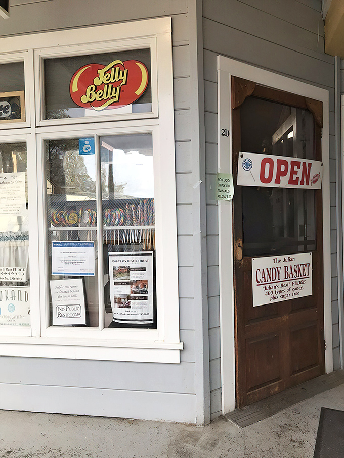 That "OPEN" sign might as well read "Abandon Diet All Ye Who Enter Here." The door to Julian's sweetest temptations beckons.