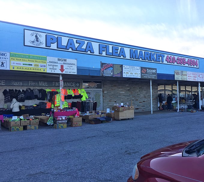 The iconic Plaza Flea Market sign has guided bargain hunters and collectors to this retail archaeology site for generations.