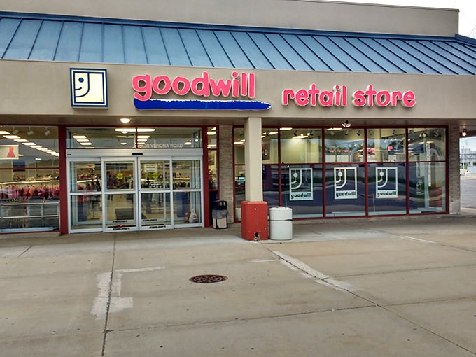 The iconic red and blue signage beckons like a lighthouse for the budget-conscious shopper. Step inside and let the treasure hunt begin!