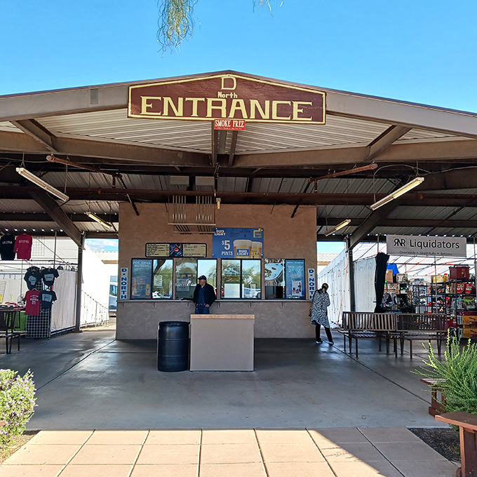 "Abandon all savings, ye who enter here." The North Entrance beckons with promises of bargains and one-of-a-kind finds.