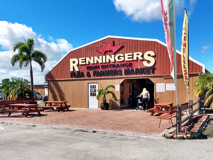 The rustic wooden entrance stands like a portal to retail adventure, promising treasures beyond that even Indiana Jones might envy. Photo credit: Ayme Martin
