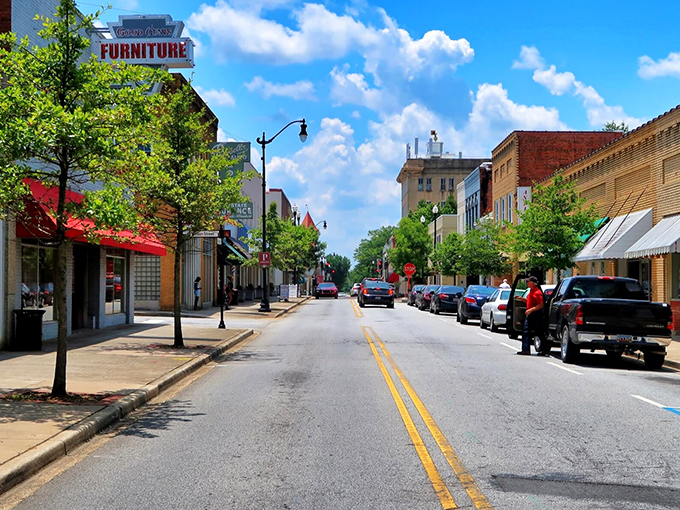 Newberry's tree-lined Main Street could make a Hallmark movie director weep with joy. Those awnings aren't just for show&mdash;they're shade for your mid-shopping break.