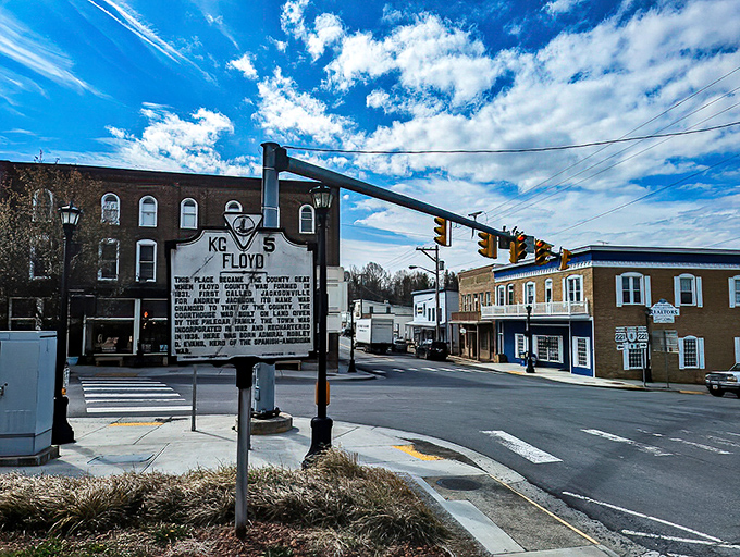 History stands still on Floyd's streets, where the historical marker reminds us some things are worth preserving&mdash;like afternoon chats on sunny corners.