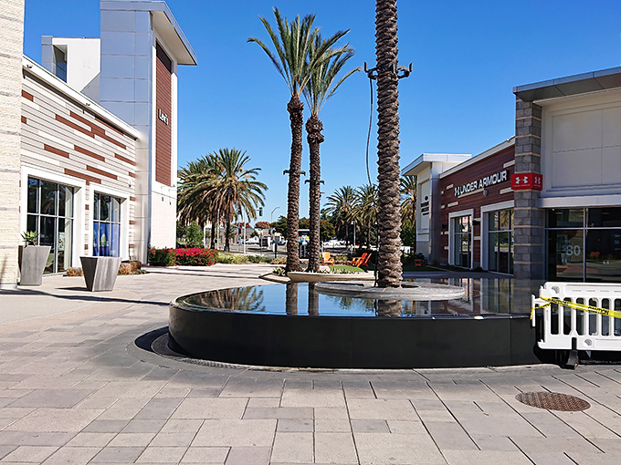 Those reflecting pools aren't just pretty &ndash; they're strategic rest stops for weary shopping warriors. 