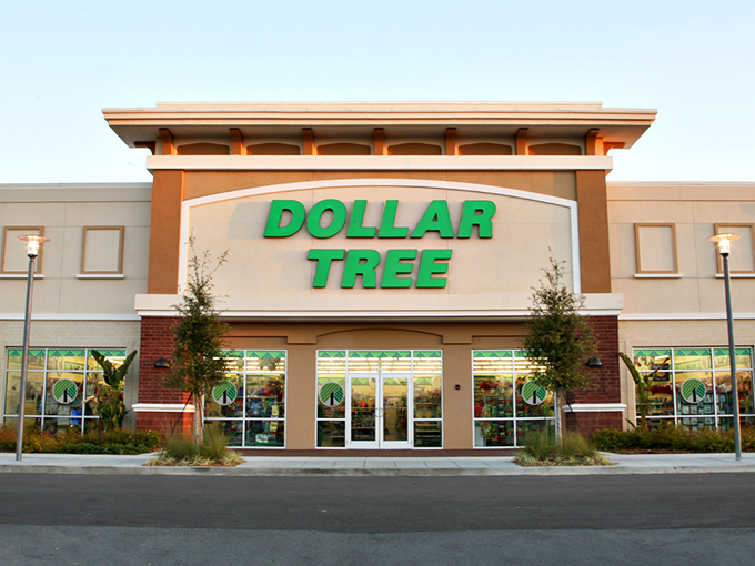 Architectural ambition meets budget-friendly reality. This Dollar Tree's fa&ccedil;ade might be simple, but the treasures inside are anything but ordinary.