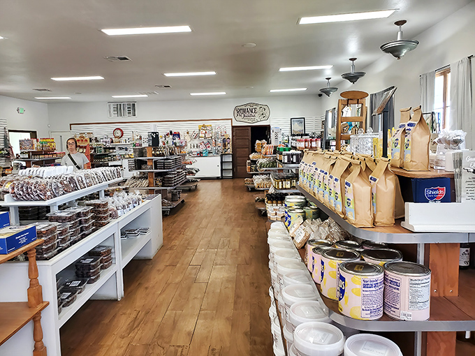 A date lover's paradise awaits inside, with wooden shelves lined with date varieties and specialty products. Shopping here feels like a sweet treasure hunt.