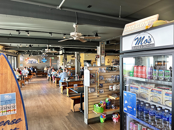 Step inside and feel instantly at home among wooden tables, nautical decor, and the unmistakable energy of happy diners plotting their next seafood conquest.