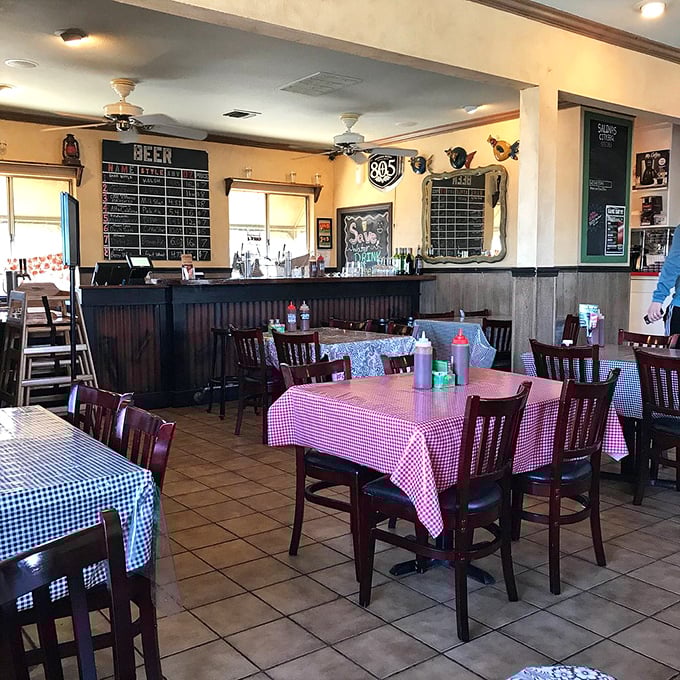 Red and white checkered tablecloths and beer board charm &ndash; the dining room feels like your barbecue-obsessed uncle's living room, if your uncle was a smoke whisperer.