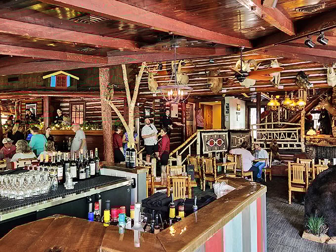 Step inside and you've entered Wisconsin's temple of timber, where rustic luxury meets Northwoods charm in a symphony of knotty pine. 