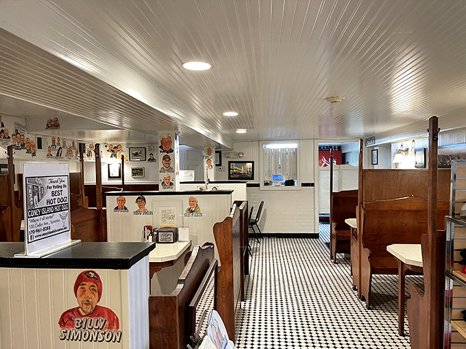 High-backed wooden booths and classic tile floors transport you to simpler times. This isn't manufactured nostalgia&mdash;it's the real deal.
