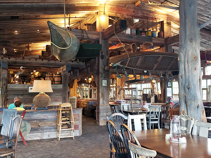 Step inside and time slows down. Fishing nets, weathered beams, and mismatched chairs create the perfect backdrop for seafood that's anything but rustic.