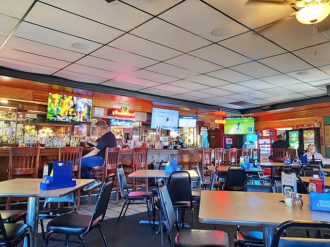 Where wood paneling meets sports on TV and conversations flow as freely as the beer. This is where memories are made between bites.