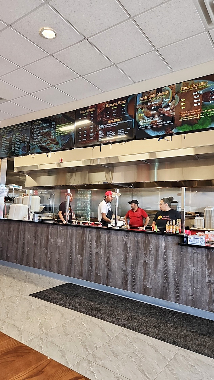 Where culinary magic happens. The open kitchen concept lets you watch your feast come together while friendly staff work their flavor-crafting wizardry.
