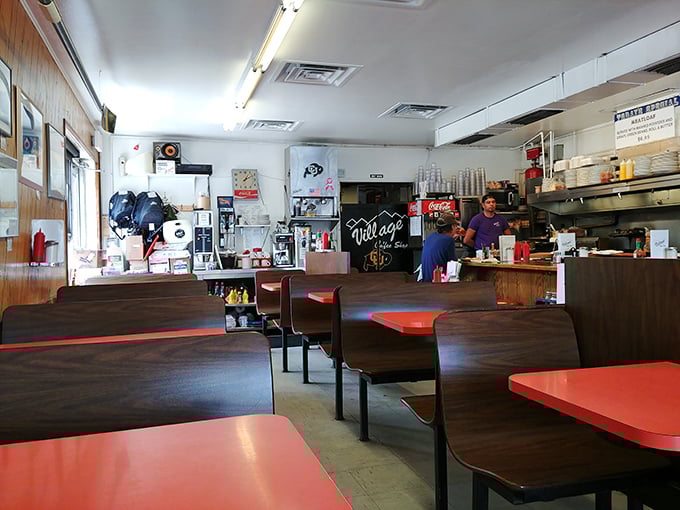 No-nonsense dining at its finest. Red-topped tables and wood-paneled walls create the perfect backdrop for breakfast magic to unfold.
