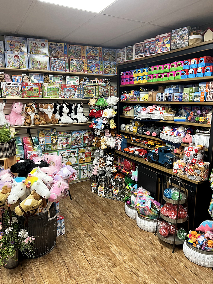 Toys and treasures line the shelves alongside baked goods. This isn't just a bakery&mdash;it's a wonderland where your inner child gets a cookie.