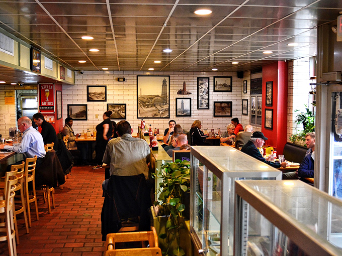 Where locals and tourists break bread together, this bustling interior showcases the café's perfect blend of nostalgia and neighborhood warmth.