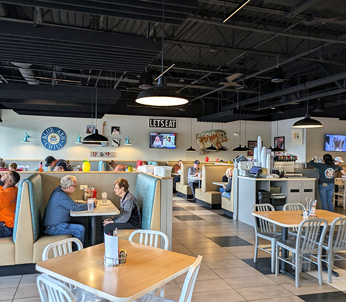 Inside, the classic diner vibe with its "LET'S EAT" sign isn't trying to be retro&mdash;it just never stopped being authentic since day one.