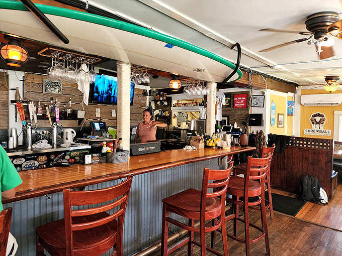 Pull up a stool at this no-nonsense bar where the only thing more authentic than the corrugated metal is the seafood that'll soon grace your plate.