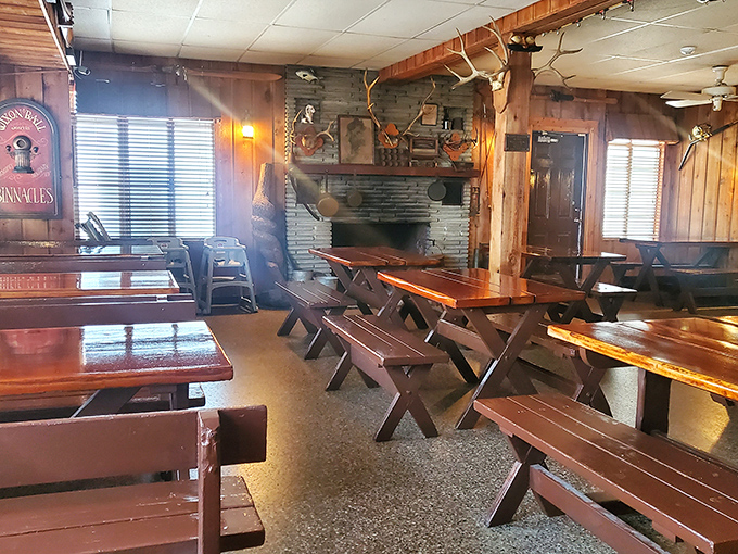 Wooden picnic tables and paneled walls tell you everything you need to know&mdash;this place prioritizes substance over style, and your taste buds will thank you.