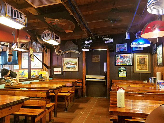 Where fishing trophies meet Miller Lite signs &ndash; JB's interior feels like the living room of that cool uncle who always has the best stories.