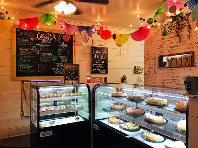 Colorful paper fans dance across the ceiling while display cases showcase the main attraction &ndash; like a jewelry store where calories are the only currency that matters.