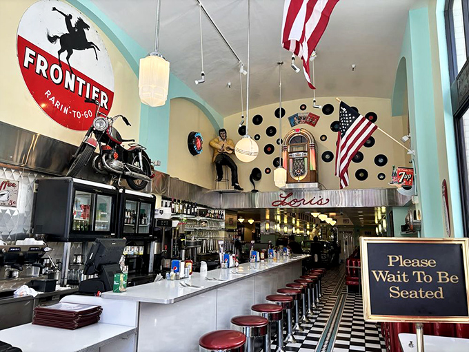 Step inside and prepare for sensory overload &ndash; vintage motorcycles suspended from ceilings, classic jukeboxes, and enough Americana to fill a museum.