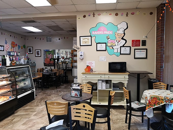 Inside, time stands deliciously still. The cheerful chef logo and simple seating remind us that some pleasures&mdash;like perfect pastries&mdash;need no trendy upgrades.