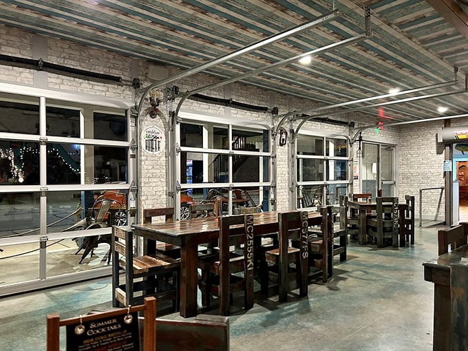 Rustic wooden tables beneath weathered ceiling planks create the perfect backdrop for seafood feasting&mdash;nautical charm without the pretension.