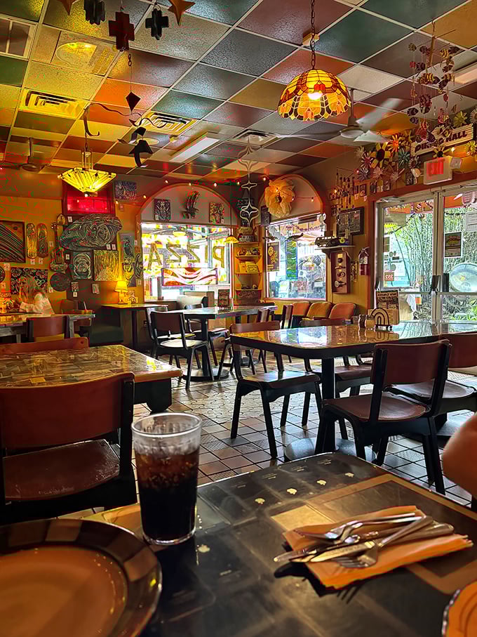 Step inside and your senses are bombarded with color &ndash; it's as if a kaleidoscope exploded and somehow improved the pizza-eating experience.