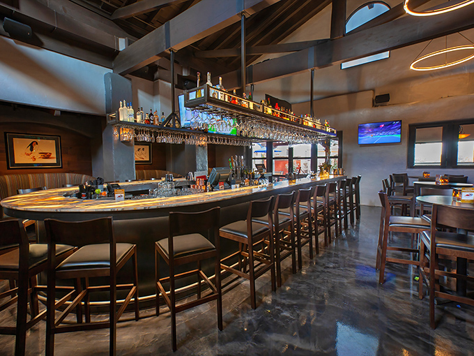 Step inside where exposed beams and modern lighting create the perfect carnivore's cathedral for worship.