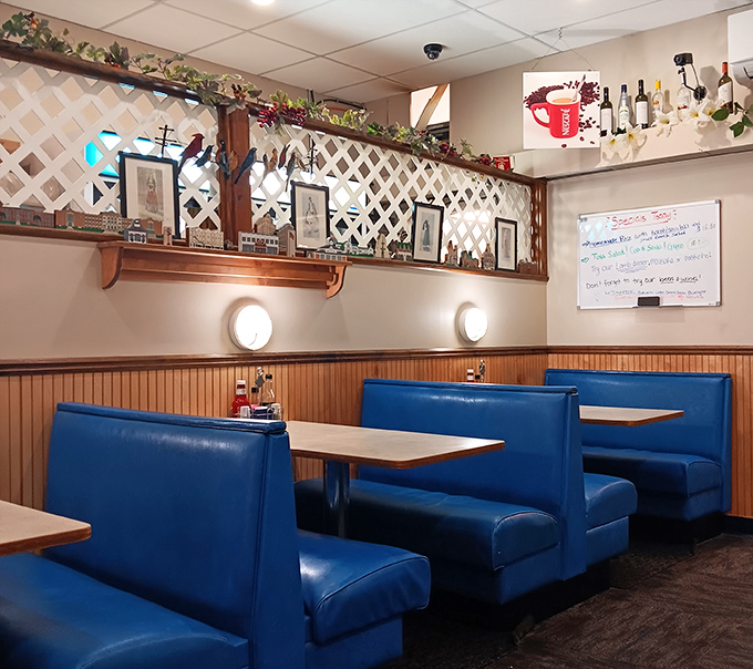 Those blue vinyl booths have hosted countless family celebrations, first dates, and "I can't believe I ate the whole gyro" moments since the '70s.