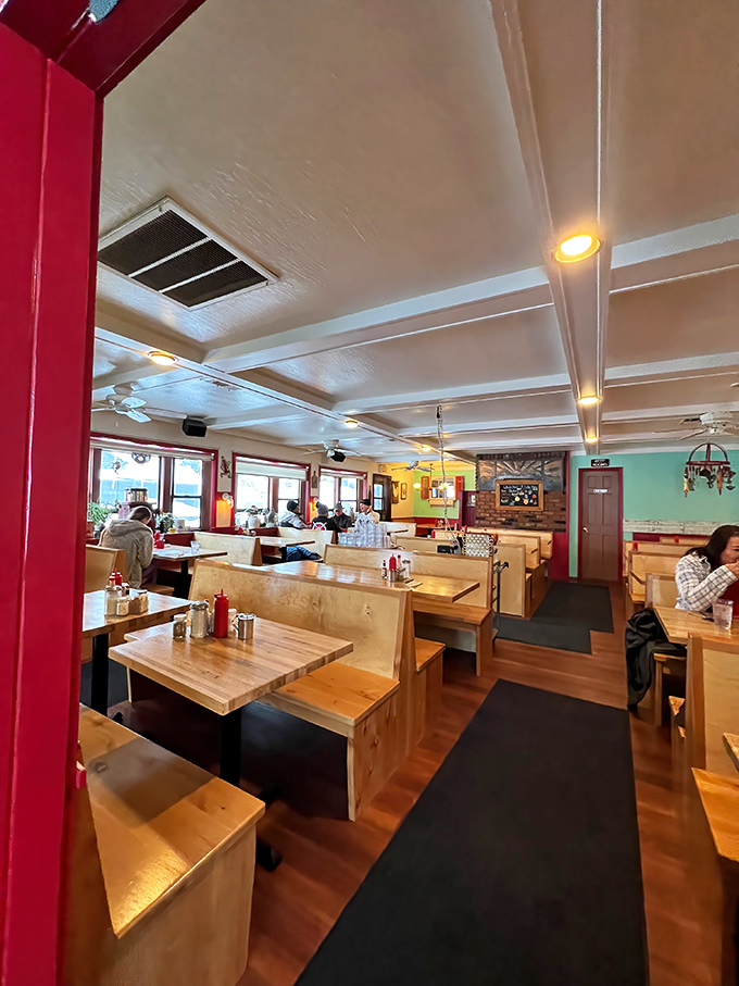 Wooden booths, mint green walls, and the promise of comfort food heaven&mdash;stepping inside feels like entering your favorite aunt's kitchen, if she were a breakfast genius.