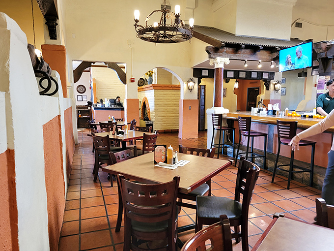 Step inside and the warm terracotta floors and rustic wooden beams instantly tell you this isn't some cookie-cutter chain restaurant experience.