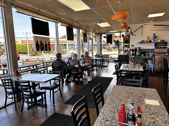 Bright, airy, and unpretentious&mdash;the dining room at Pub Fish & Chips lets the food do all the talking. No ocean view needed when the catch is this good.