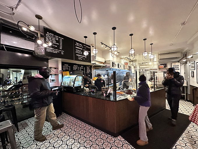 Where chicken dreams come true&mdash;customers patiently wait their turn at the counter while the aroma of pan-fried perfection fills every corner.