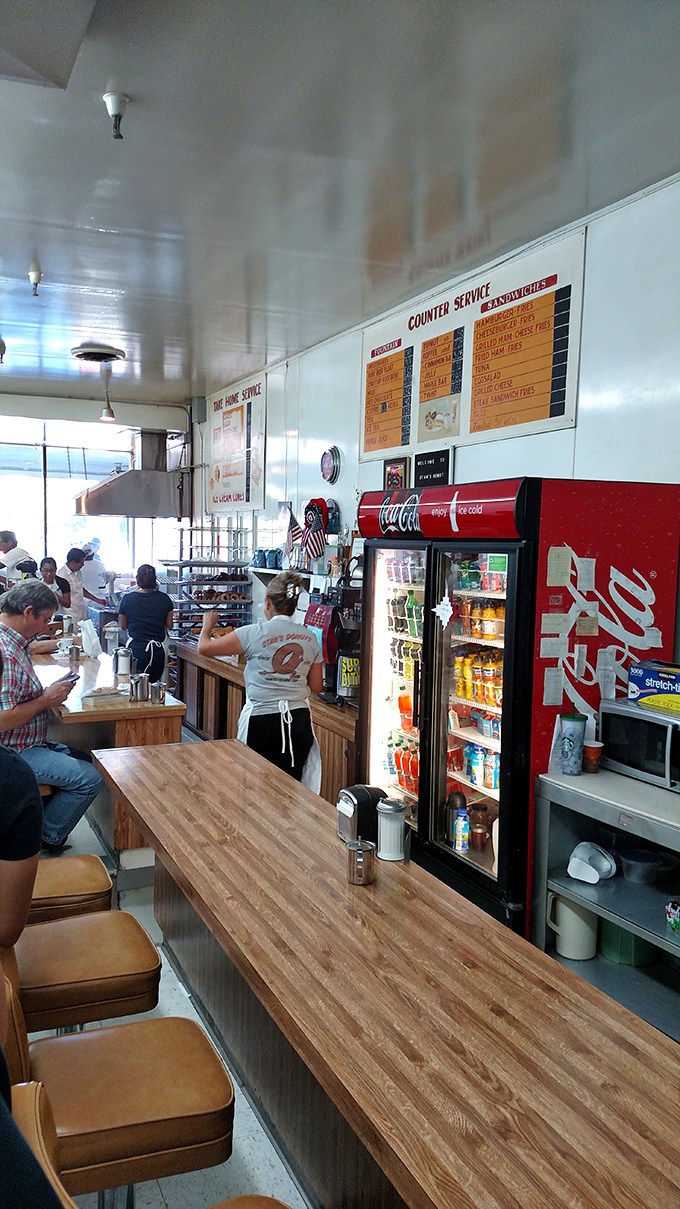 No-frills counter seating where donut dreams come true. This isn't Silicon Valley innovation&mdash;it's timeless perfection.