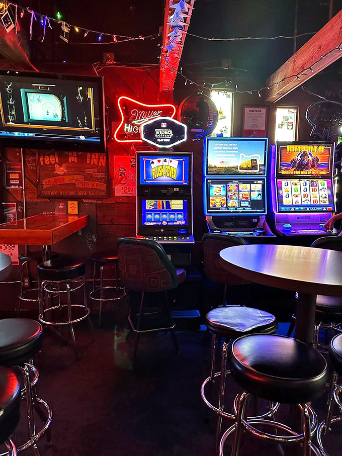 Where video lottery meets culinary lottery&mdash;the dimly lit interior is where magic happens, one pressure-fried chicken piece at a time.