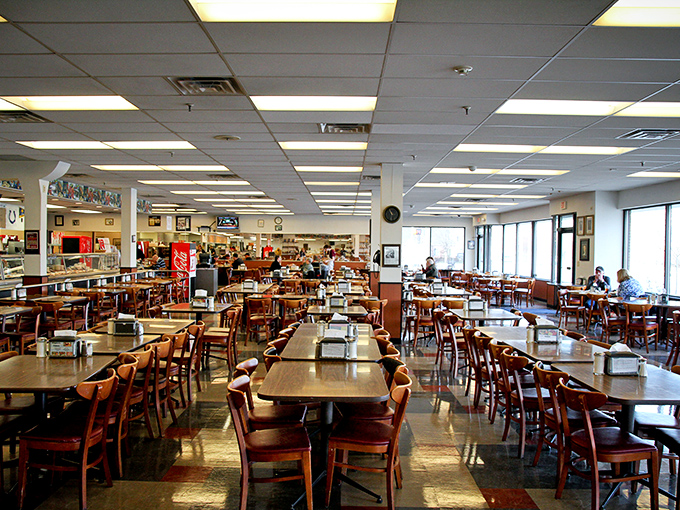 No-frills tables and chairs announce this is serious eating territory&mdash;not a place for food selfies, though you'll be tempted.