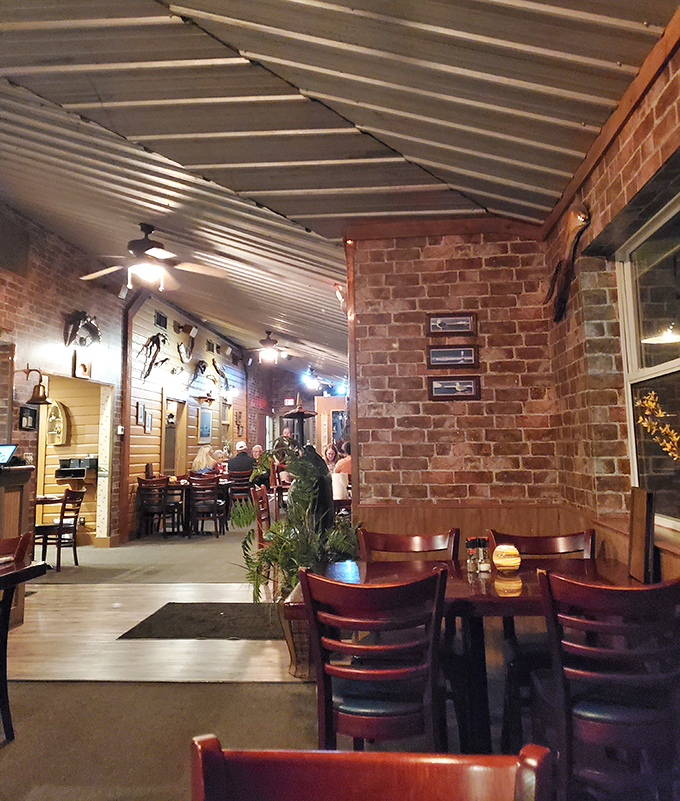 Exposed brick walls and warm lighting create that "I've discovered something special" feeling. This isn't a set from a coastal movie&mdash;it's the real Florida deal.