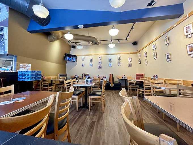 Where history meets hunger: Sam's interior balances nostalgic charm with practical comfort, like your favorite uncle's living room, if your uncle could cook.