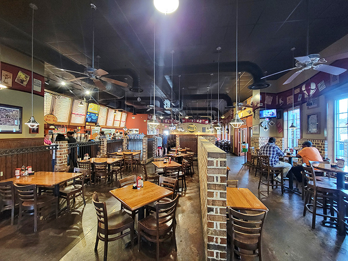 Inside, wooden tables and brick accents create that perfect "been-here-forever" vibe where memories are made between magnificent bites.