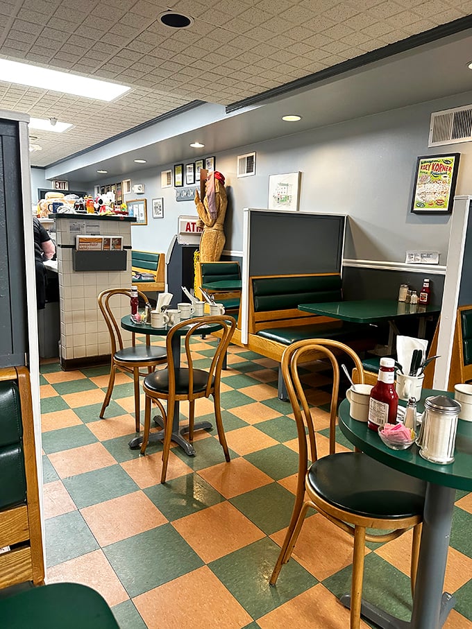 Step into a time machine disguised as a diner. That checkered floor has supported more breakfast epiphanies than a Sunday sermon.