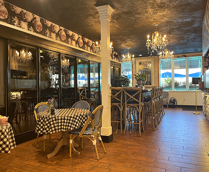 Chandeliers and checkered tablecloths create that rare magic where fancy meets familiar&mdash;like wearing pearls with your favorite jeans.