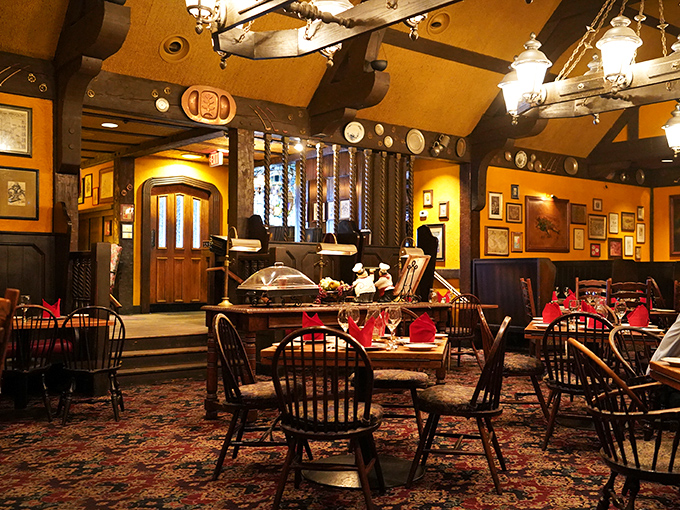 Step inside and you're transported to a cozy English pub that Jonathan Swift himself would approve of&mdash;amber lighting, wooden beams, and history hanging from every wall.