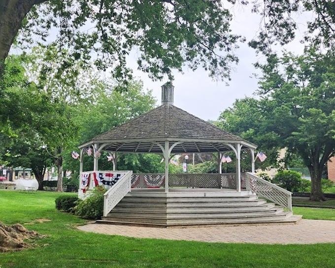 The gazebo at Lititz Springs Park isn't just a pretty structure&mdash;it's the heart of community gatherings, summer concerts, and countless "I do's" through the generations.
