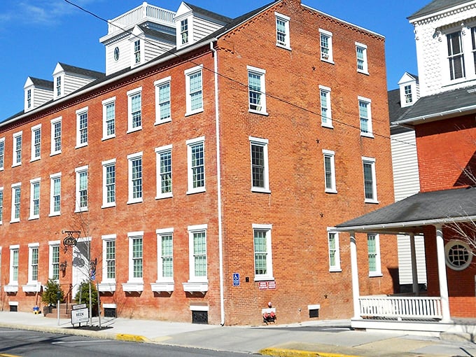Historic brick buildings line Lititz's walkable downtown, where window shopping becomes an afternoon adventure rather than a rushed errand.