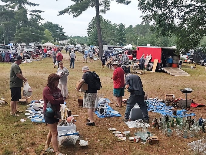 The thrill of the hunt in action—shoppers examining everyday artifacts that might just be tomorrow's prized possessions.