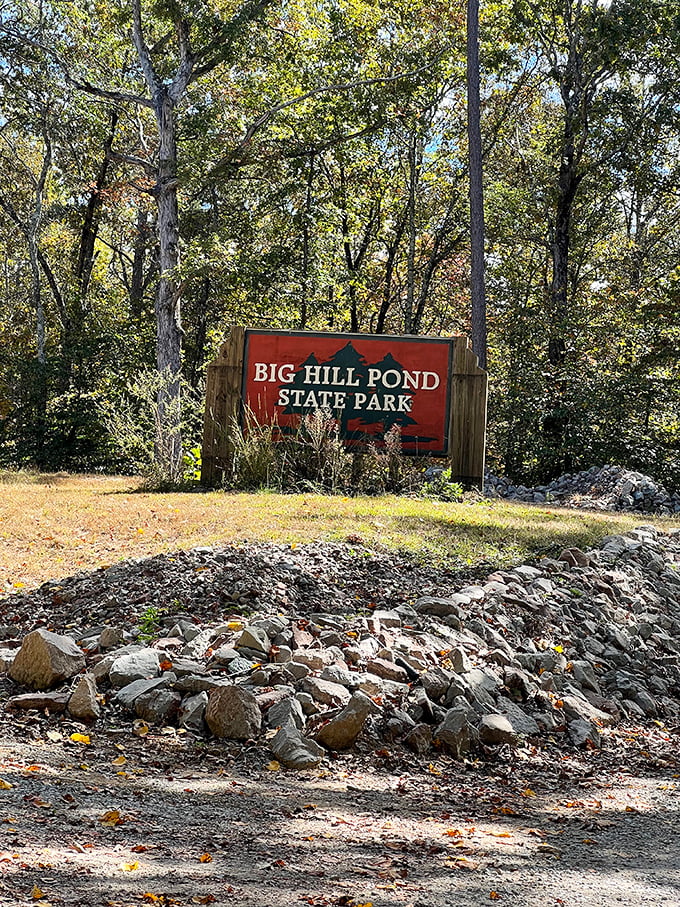 The entrance sign stands like a humble gatekeeper to paradise. No flashing neon needed when what lies beyond speaks volumes about Tennessee's natural splendor.
