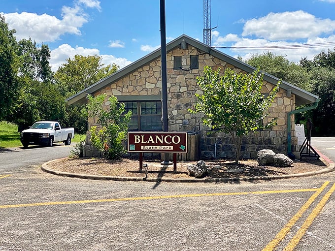 This rustic stone headquarters looks like it's been telling Blanco's stories for generations. The perfect starting point for your $5 adventure.